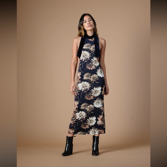 Lucca Couture | Dresses | Lucca Couture Night Tulip Cutout Velvet Trim ...